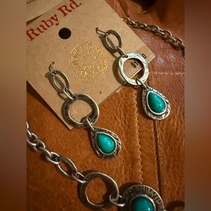 Ruby Rd. | Jewelry | Ruby Rd Silver Tone And Faux Turquoise Jewelry Set ...
